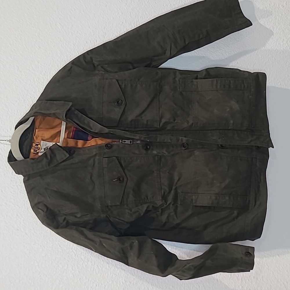 Rare Timberland Waxed Canvas Jacket Large Army Green - Gem